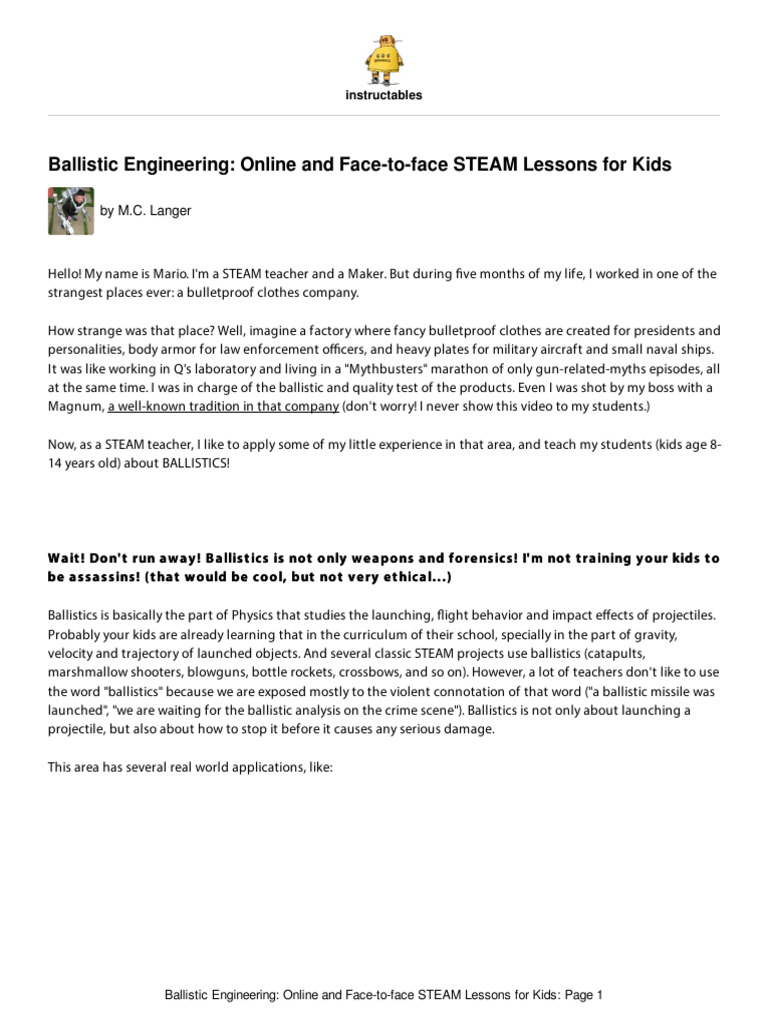 Ballistic Engineering Online and Face To Face STEA | PDF | Ballistics ...