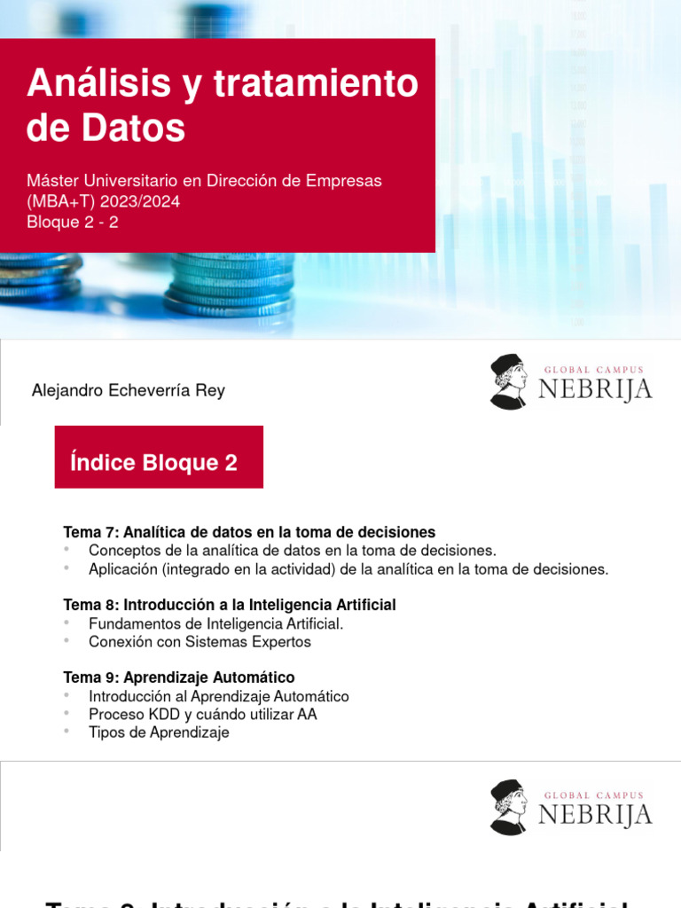 Mba AnalisisTratamientoDatos 202324 Aer Bloque2 2 | PDF | Inteligencia artificial | Inteligencia ...