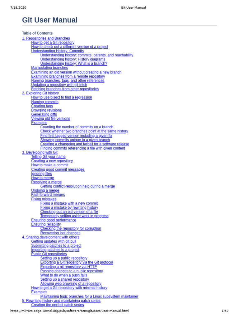 Git User Manual | PDF | Computer File | Version Control