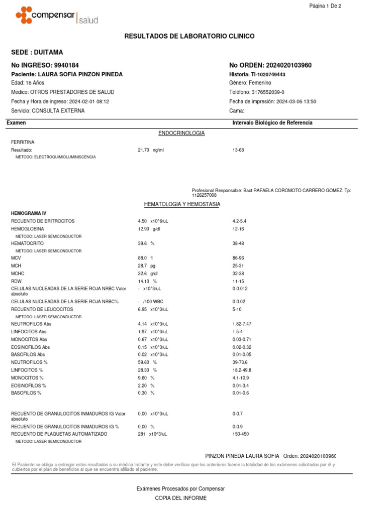 Labo | PDF | Hematología | Tejido (biología)