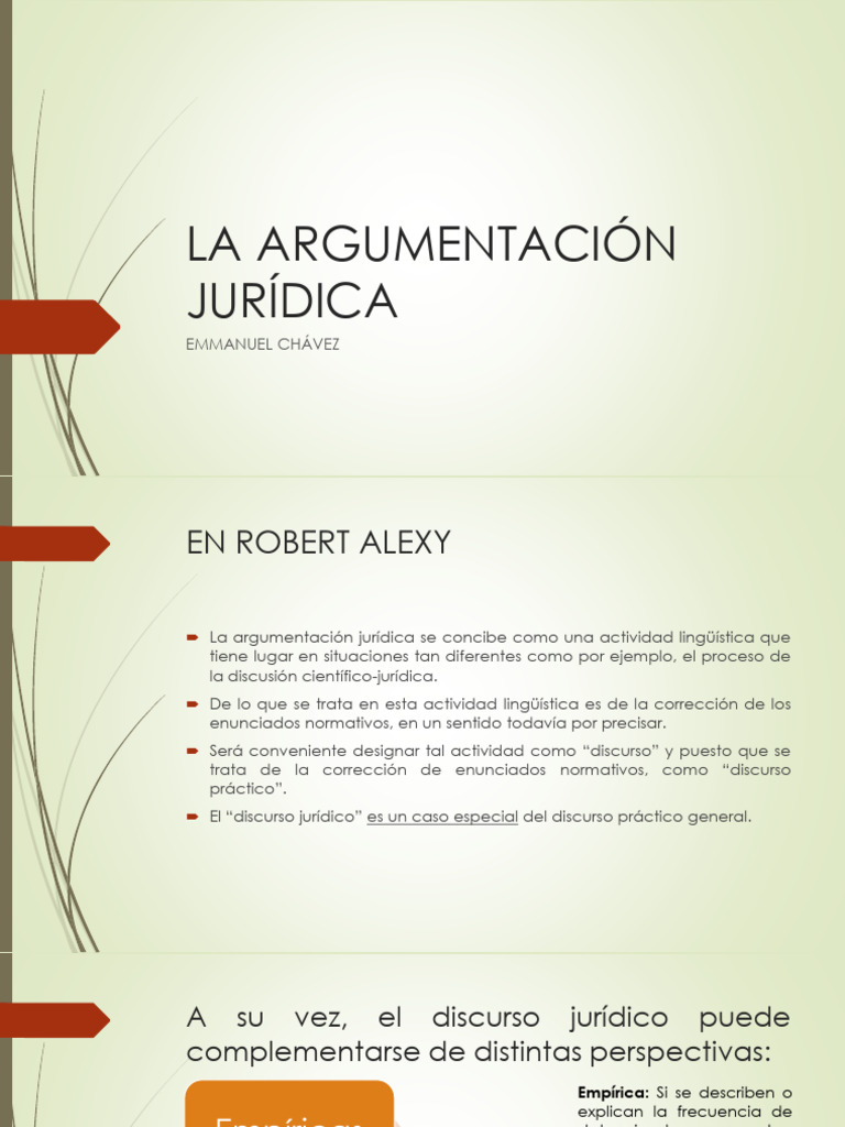 LA ARGUMENTACIÓN JURÍDICA 1diap | PDF | Epistemología | Interacciones de disciplina académica