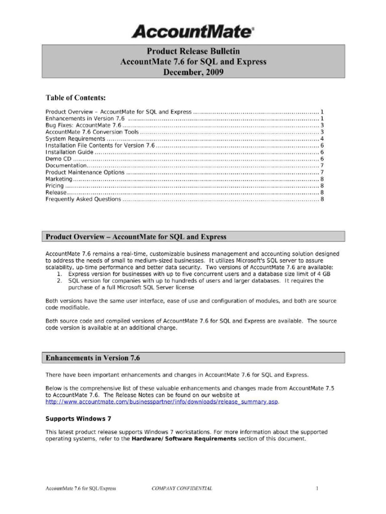 AccountMate For SQL Manual 7 - 6 | PDF