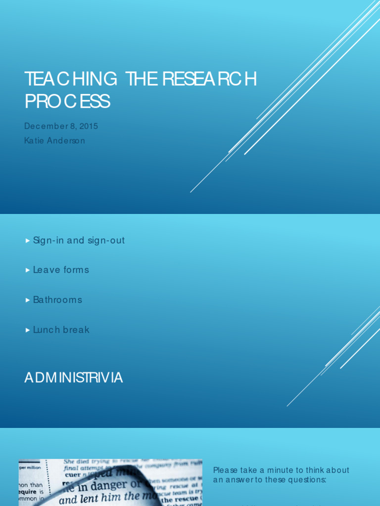 Teaching the Research Process | PDF | Credibility | Inquiry Based Learning