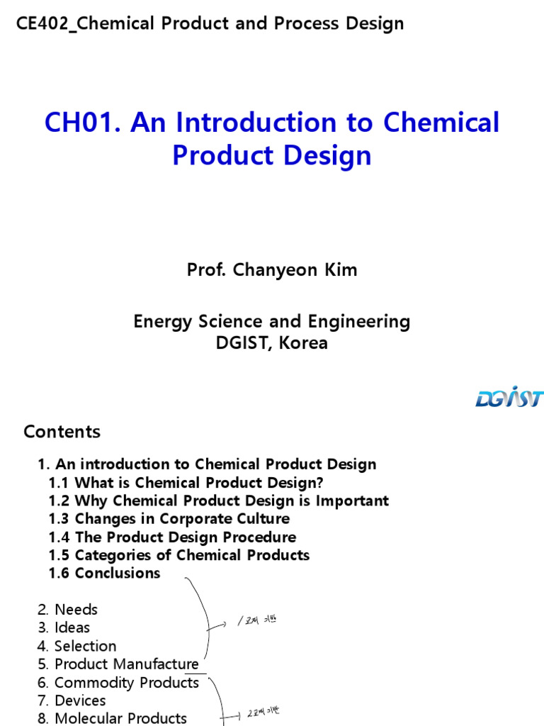 CH01_An Introduction to Chemical Product Design_2023_Handout | PDF | Chemistry | Materials