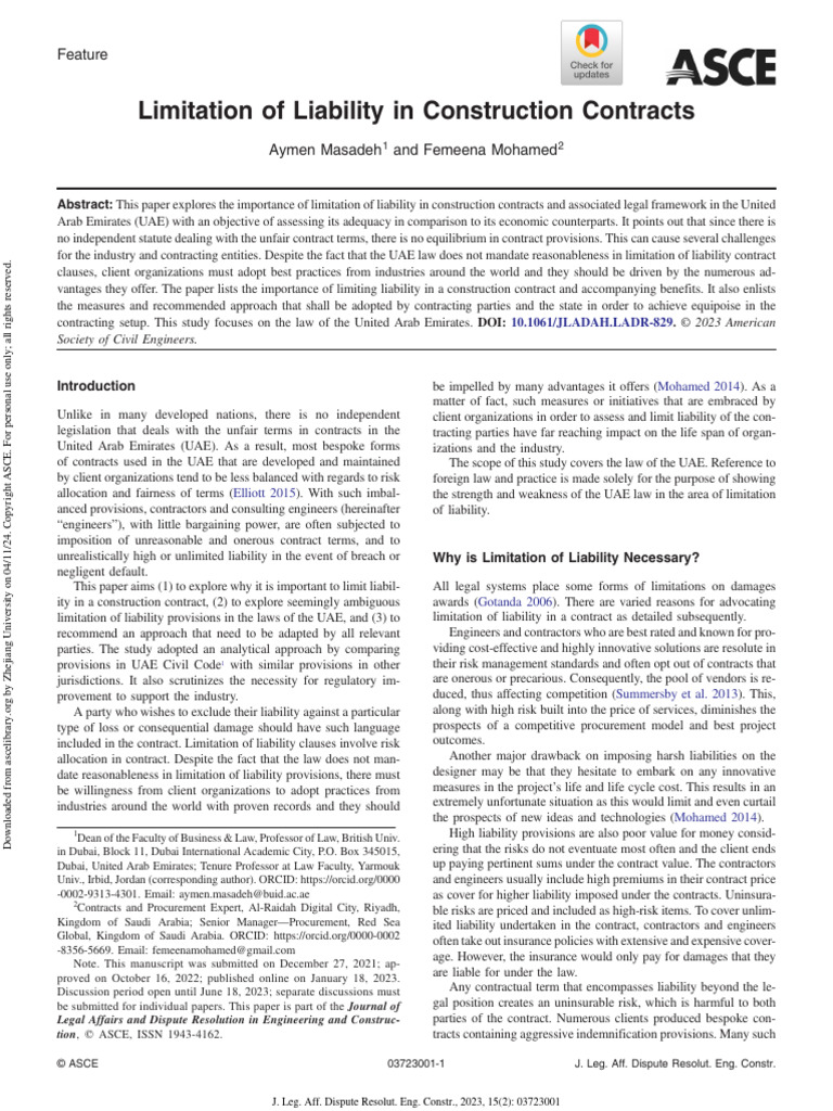 Construction Contracts Liability | PDF | Legal Liability | Tort