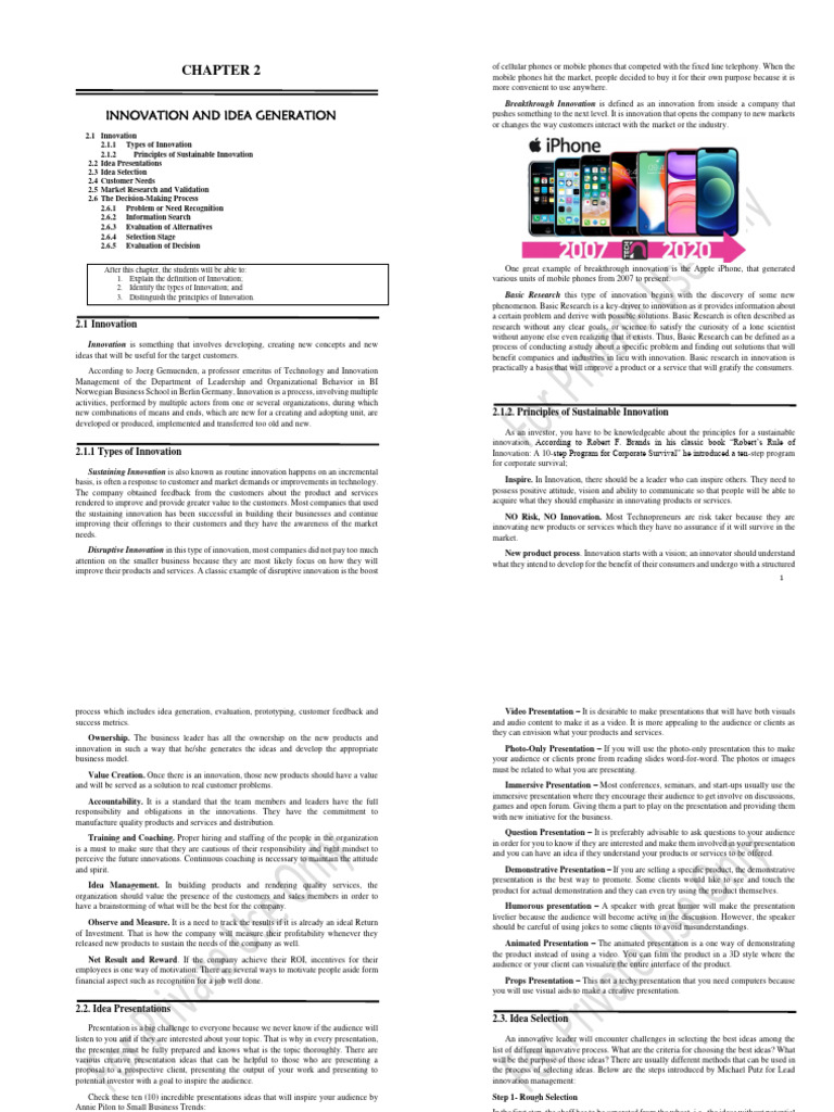 Chapter 2 Innovation and Idea Generation | PDF | Innovation | Marketing Research