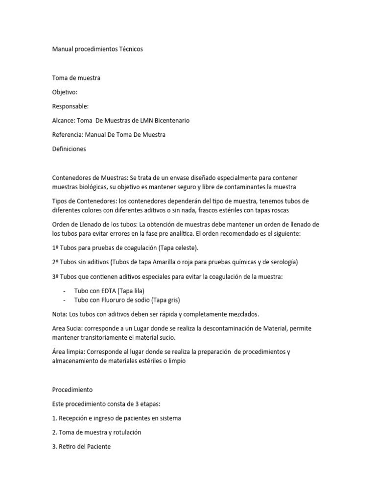 Manual Procedimientos Tecnicos | PDF | Ciencia y matemáticas