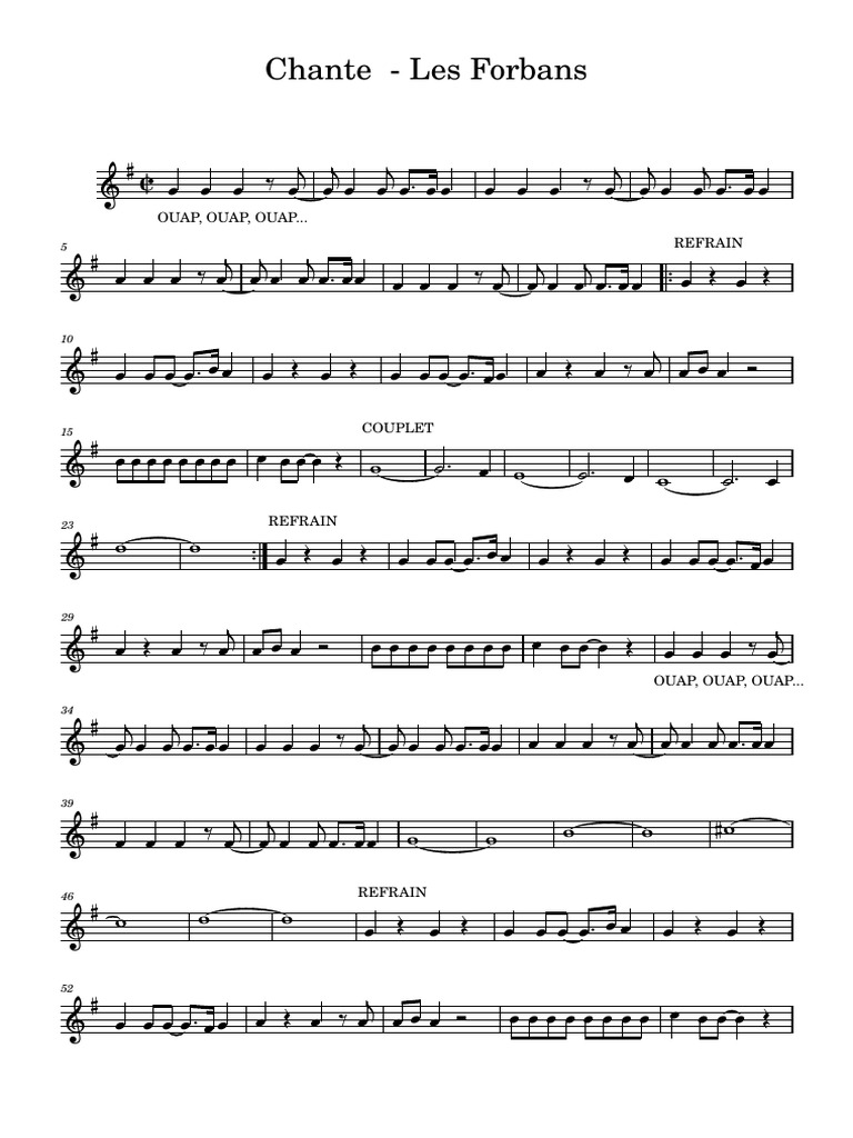 Chante - Les Forbans Lyrics | PDF