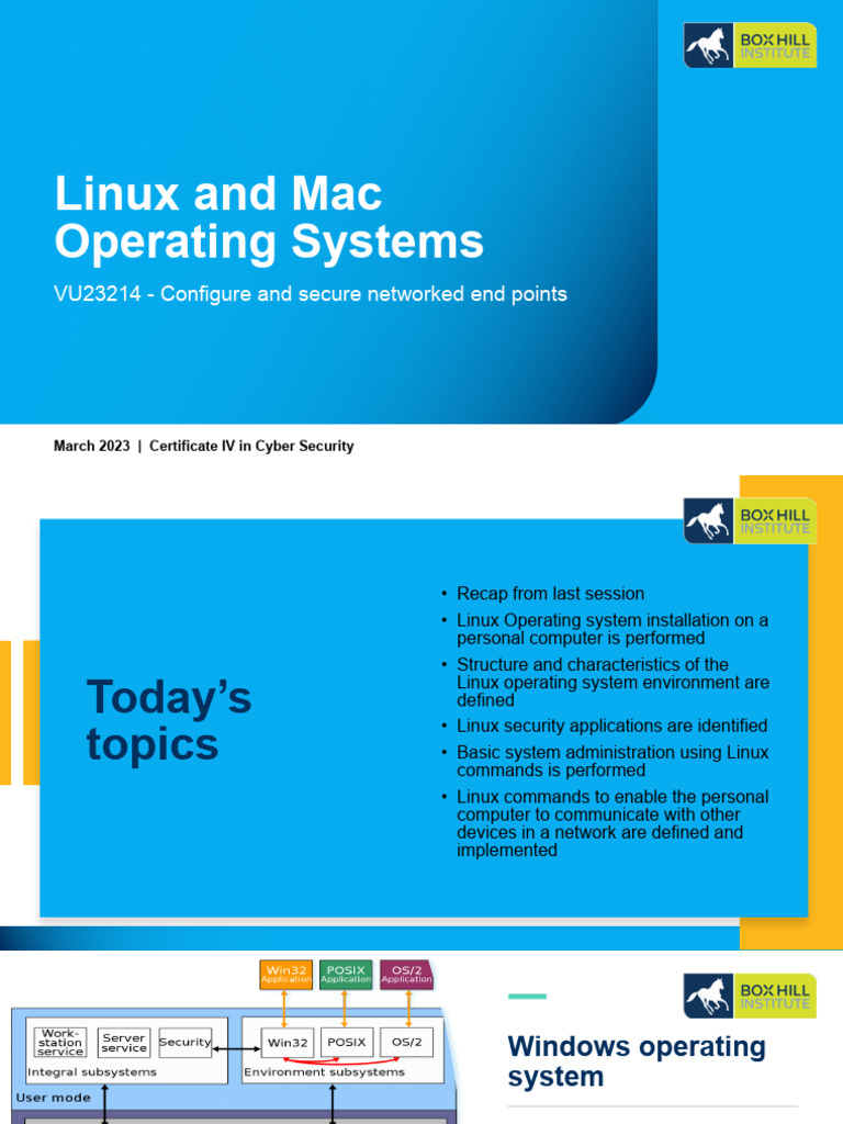 VU23214 - Week 6 - Linux OS | PDF | Linux | Operating System
