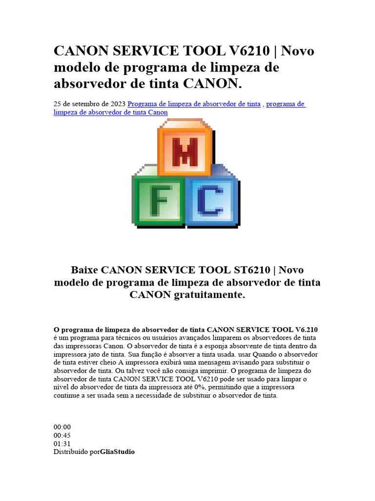 Download do Canon Service Tool V6210 | PDF | Impressora (informática ...