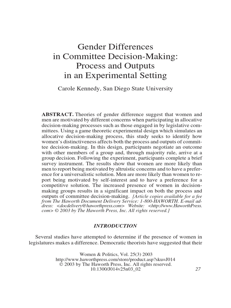 Kennedy 2003 | PDF | Gender Studies | Gender