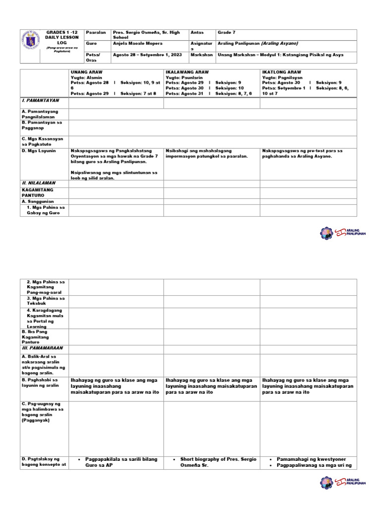 DLL Q1W1 G7 A.mopera | PDF