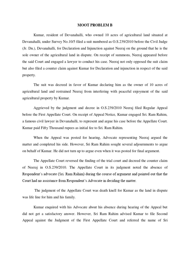 Moot Problem B | PDF | Appeal | Lawsuit