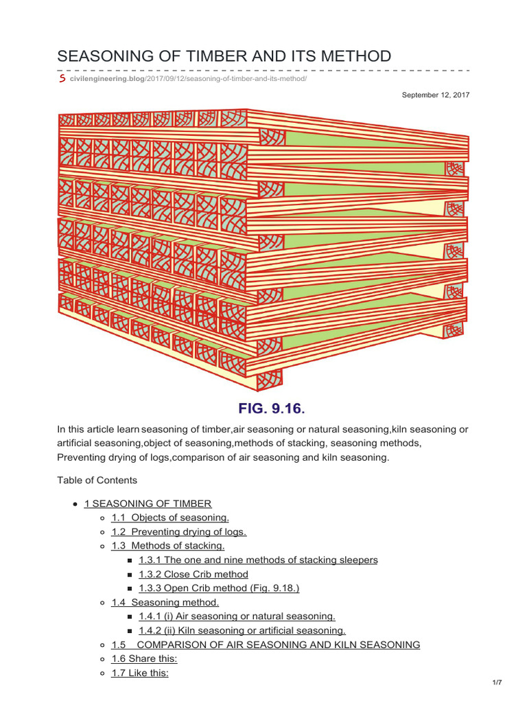Civilengineering - blog-SEASONING OF TIMBER AND ITS METHOD | PDF ...