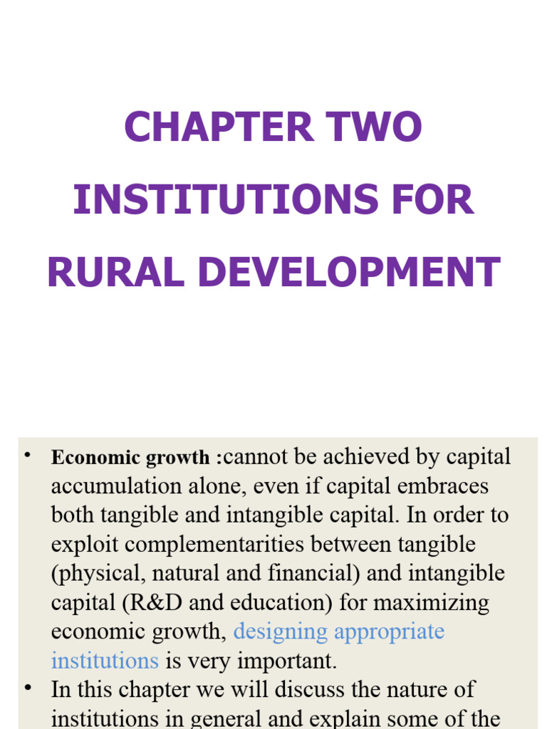CHAPTER 2 Rural Development | PDF | Externality | Market (Economics)
