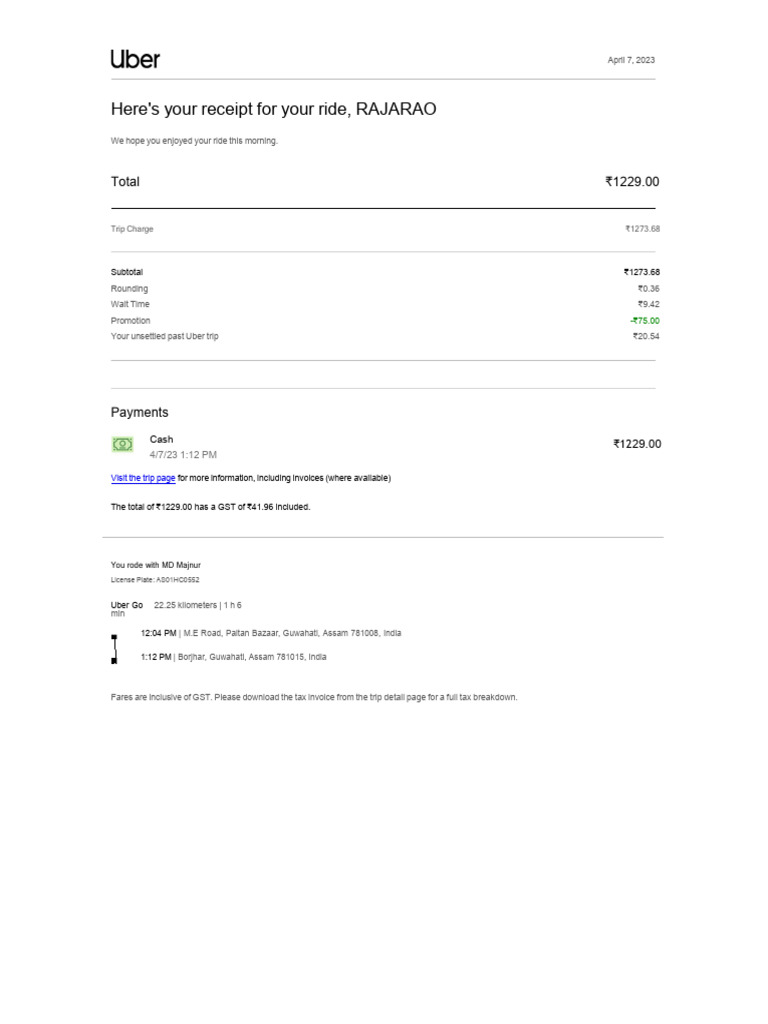 Uber Receipt 07-04-2023 | PDF