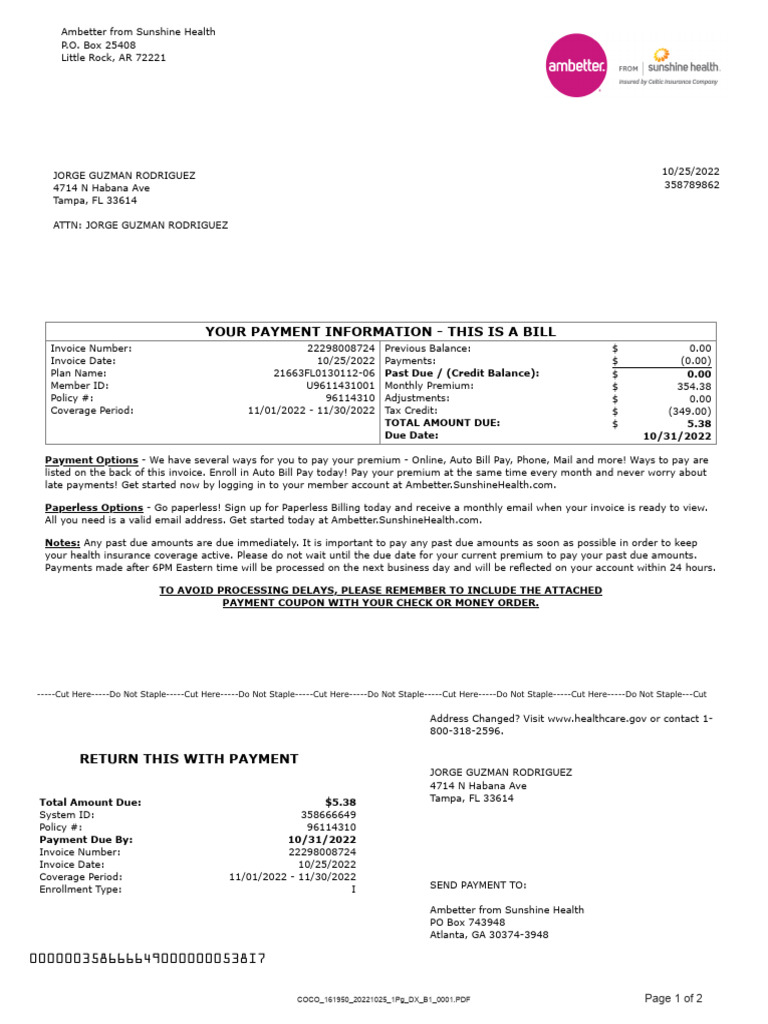 Your Payment Information - This Is A Bill | PDF | Cheque | Debit Card