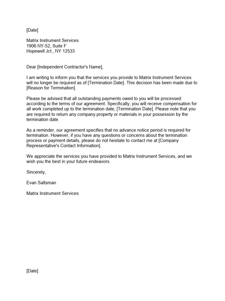 Termination Letter | PDF | Private Law | Business