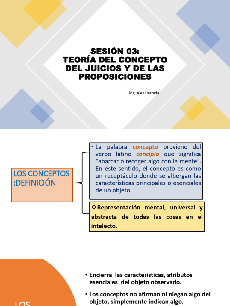 Teoría del concepto, los juicios y las proposiciones | PDF | Concepto | Proposición