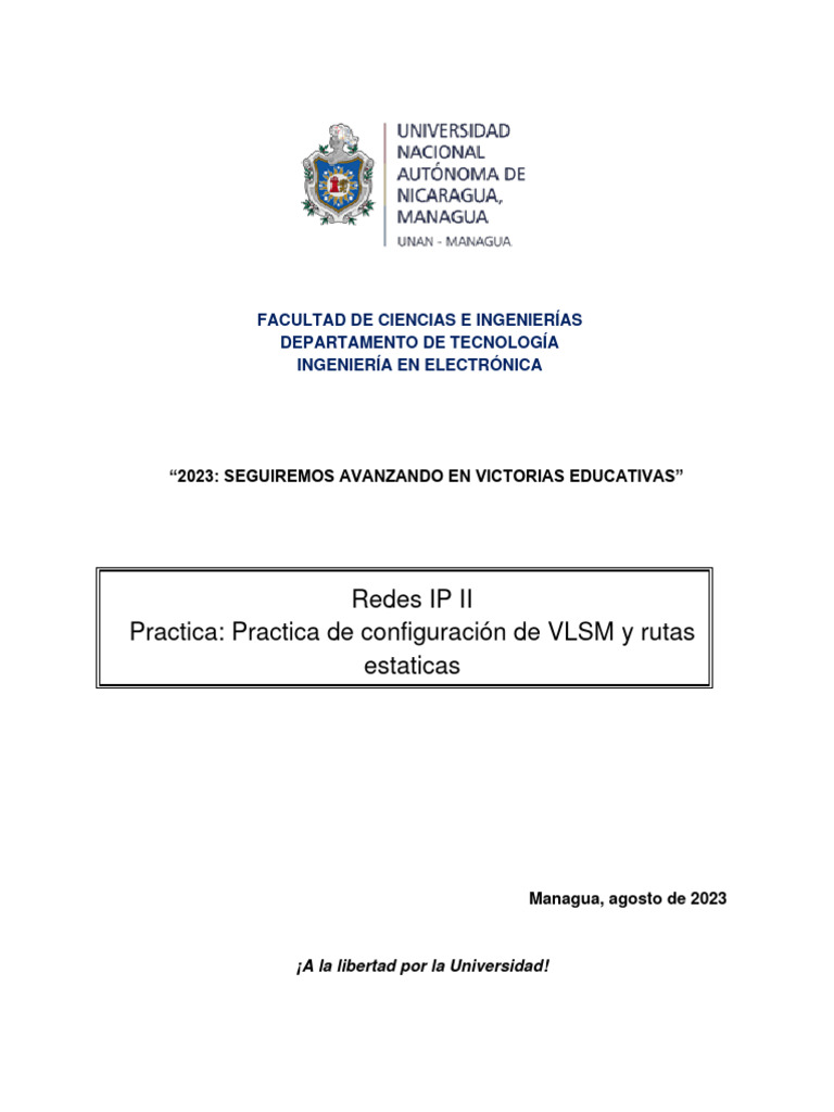 Practica de Subredes VLSM | PDF | Dirección IP | Protocolos de red
