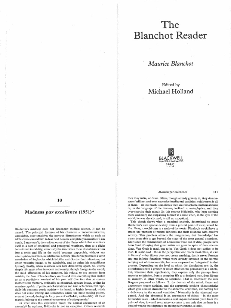 Blanchot Madness | PDF