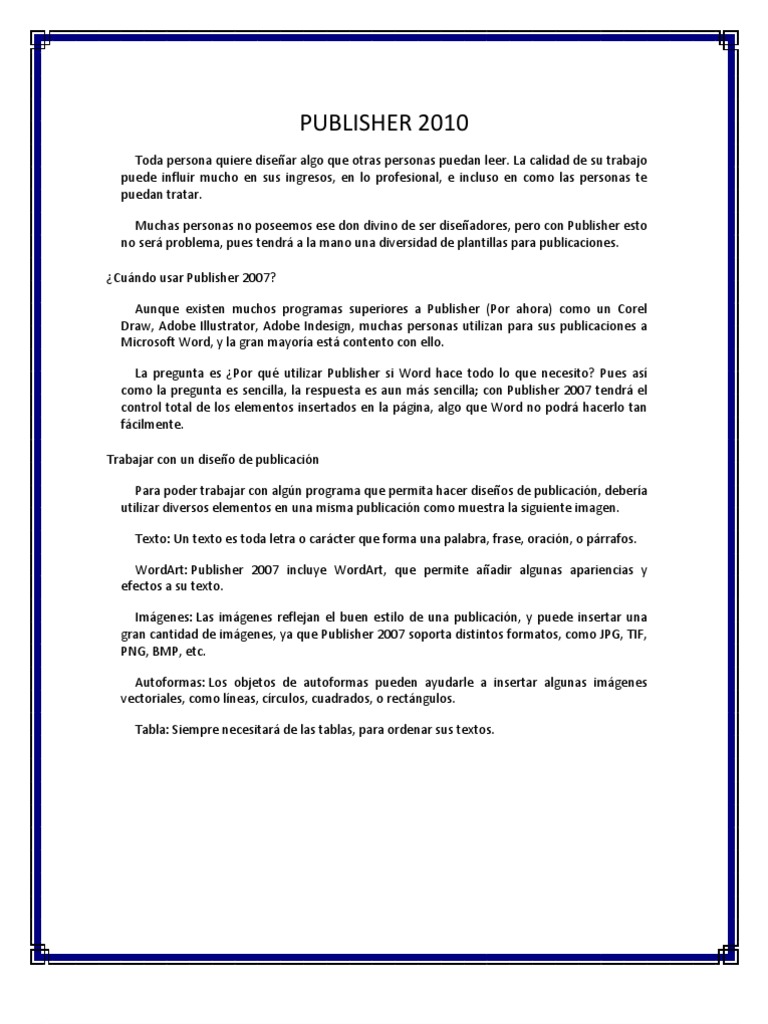 Introducción a Microsoft Publisher 2007 | PDF | Ventana (informática ...