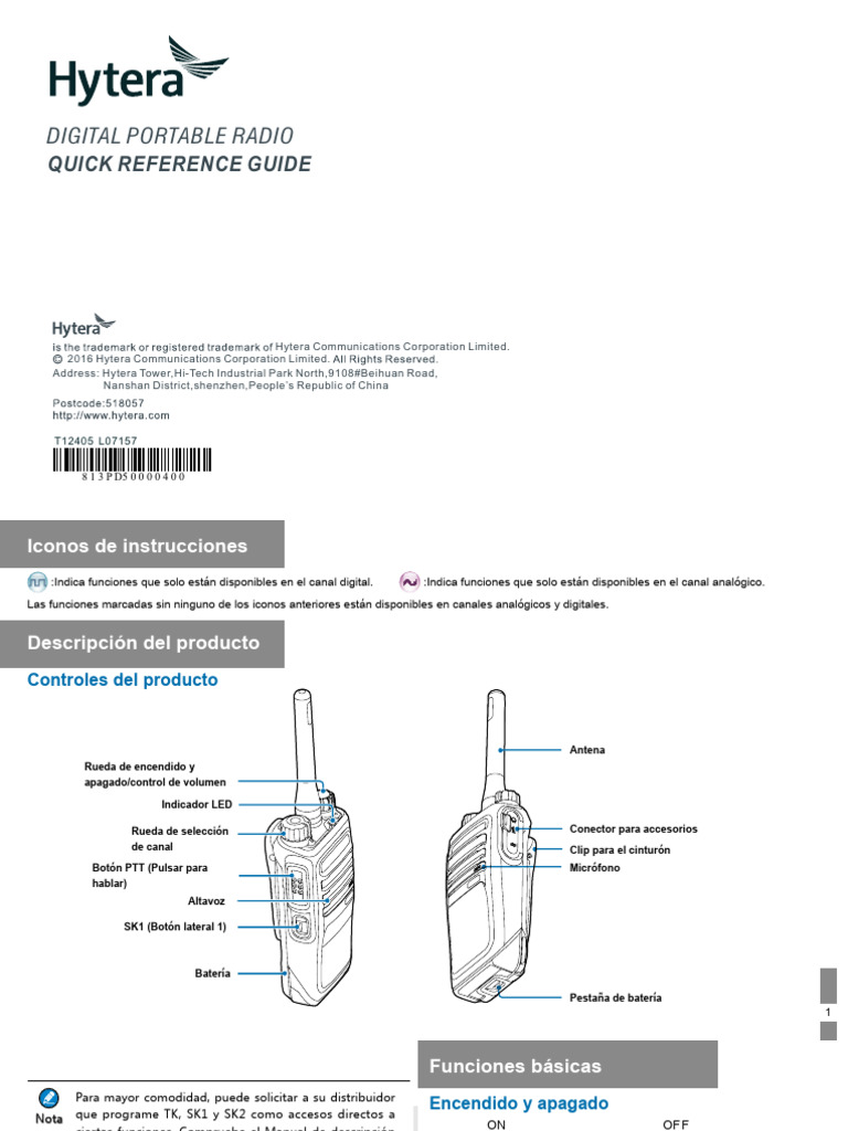 Digital Portable Radio: Quick Reference Guide | PDF | Diodo emisor de ...