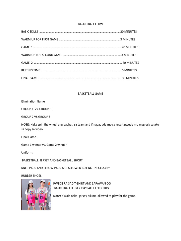 Basketball Game Bsed Fil 1 | PDF