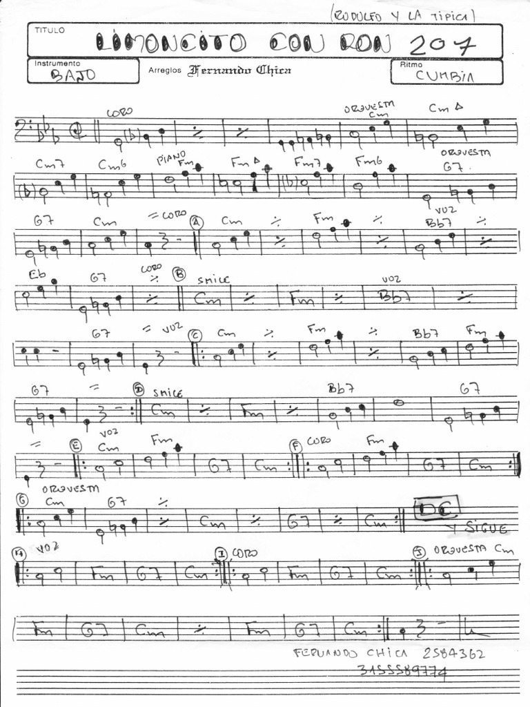 Limoncito Con Ron - Bajo | PDF