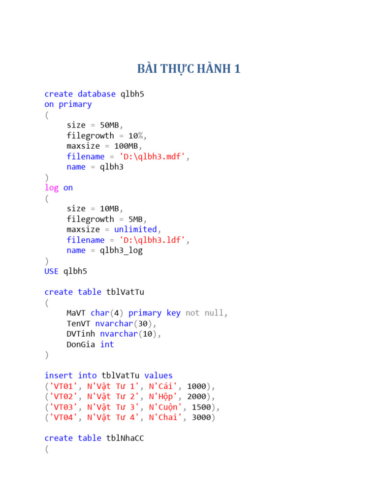 Nguyễn Thị Thúy Hiền - TH1 | PDF | Databases | Data Management Software