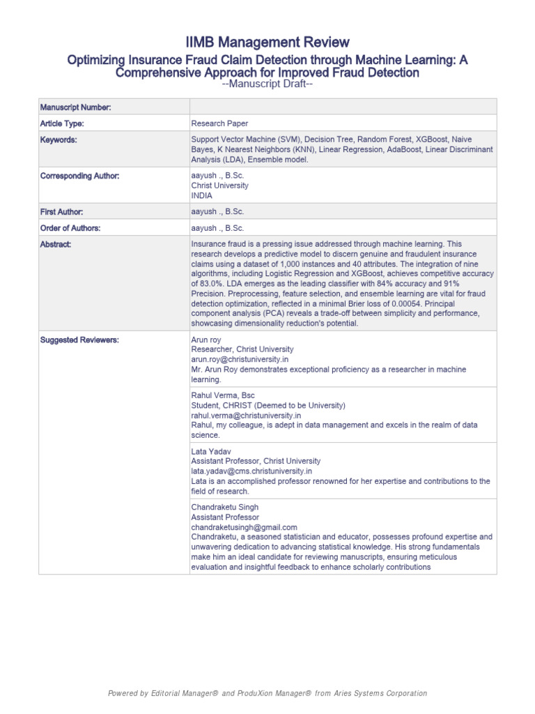 Iimb S 24 00083 | PDF | Cross Validation (Statistics) | Machine Learning