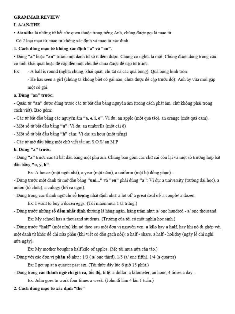 Grammar Review | PDF