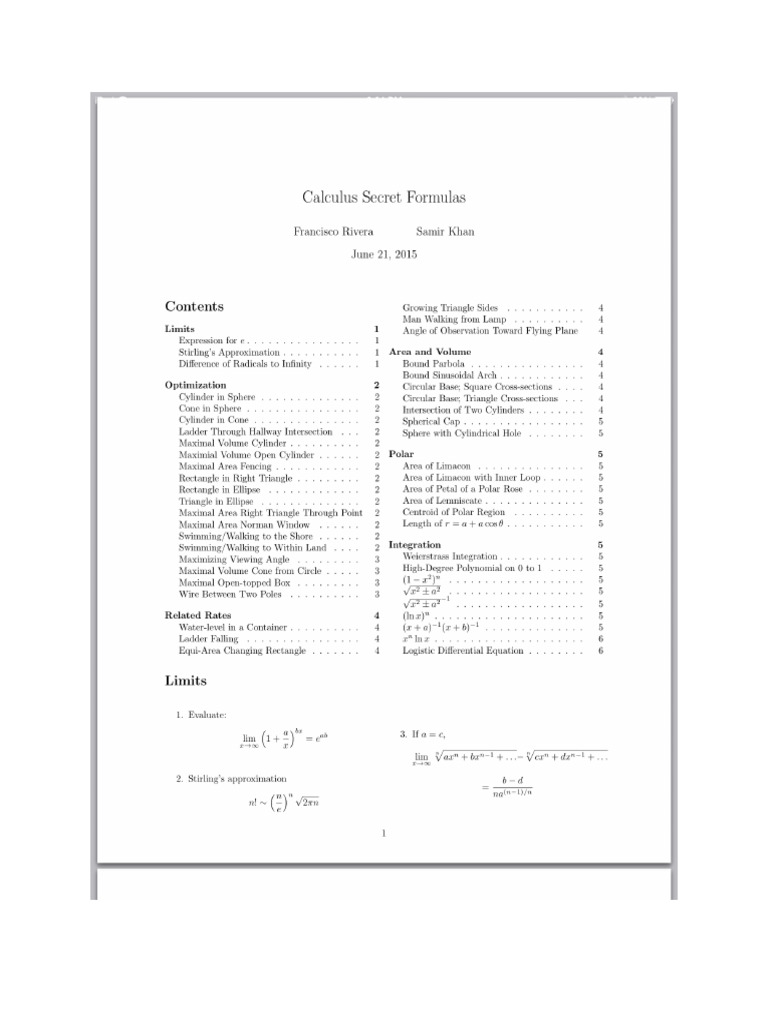Secret_Calculus_Formulas | PDF