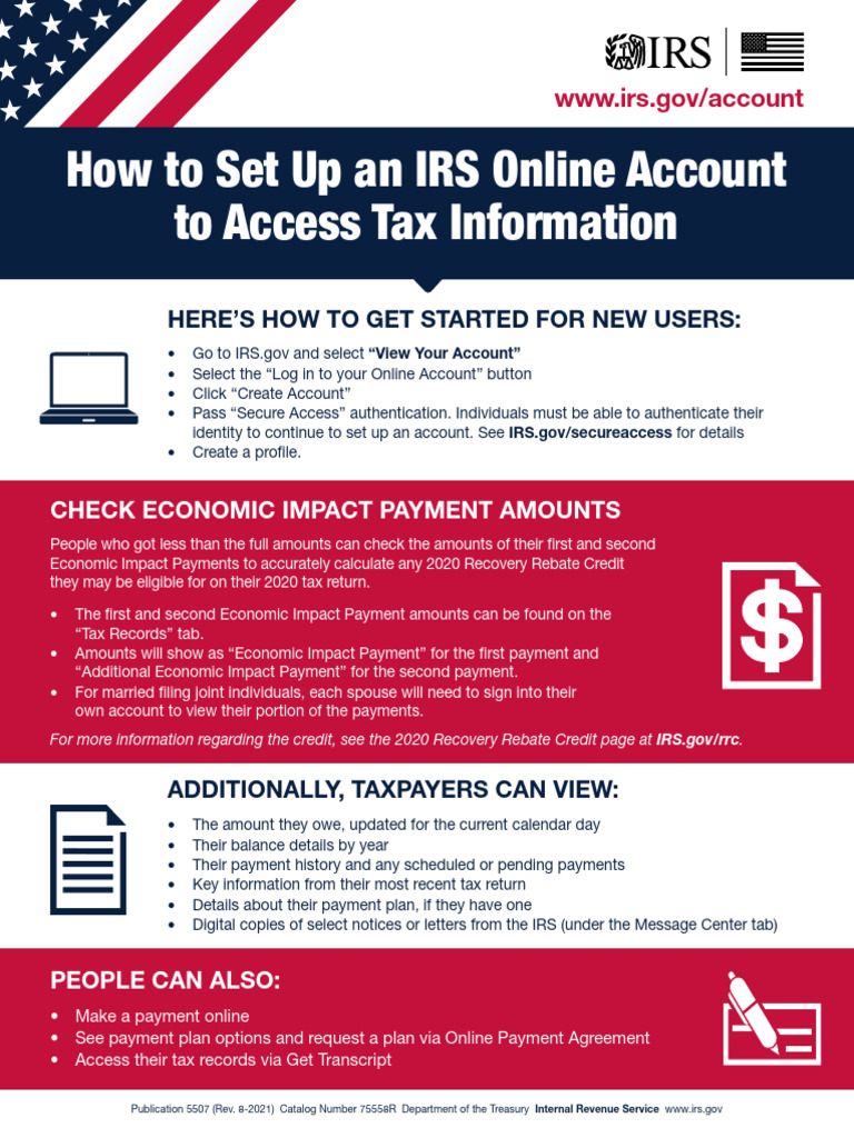 How To Set Up An IRS Online Account To Access Tax Information | PDF