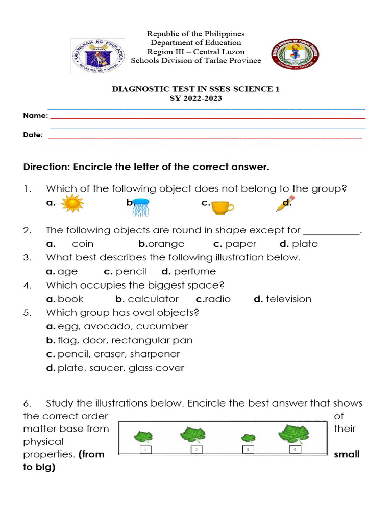 Achievement Test Science 1 SSES | PDF | Earth | Planets
