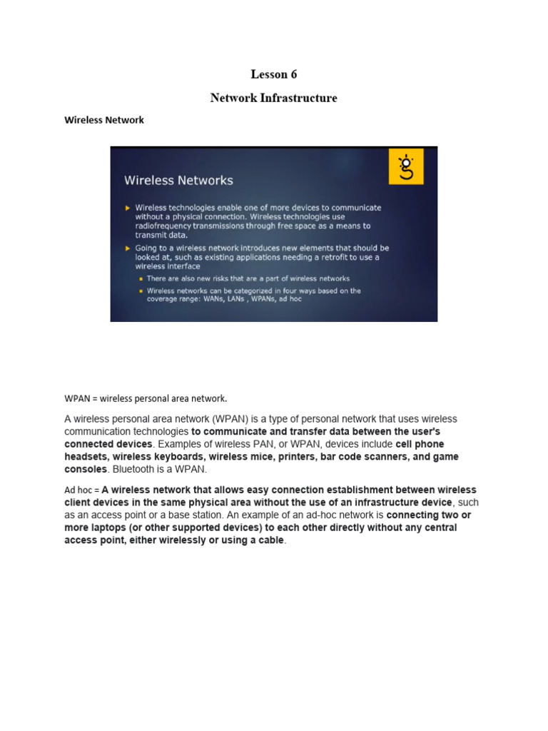 Lesson 6 Network Infrastructure (Part 3) | PDF | Computer Network ...