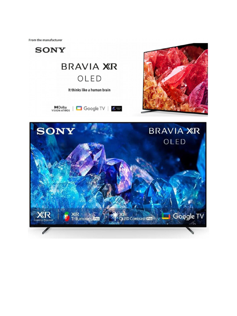 Sony Bravia 195 CM (77 Inches) XR Series 4K Ultra HD Smart OLED Google TV XR-77A80K (Black) | PDF