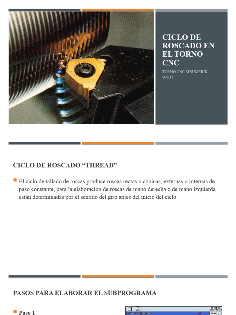 Ciclo de Roscado en El Torno Sinumerik | PDF | Metalurgia | Ingeniería ...