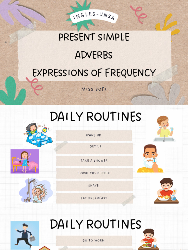 PRESENT SIMPLE ADVERBS AND EXPRESSIONS OF FREQUENCY (1) | PDF | Verb ...
