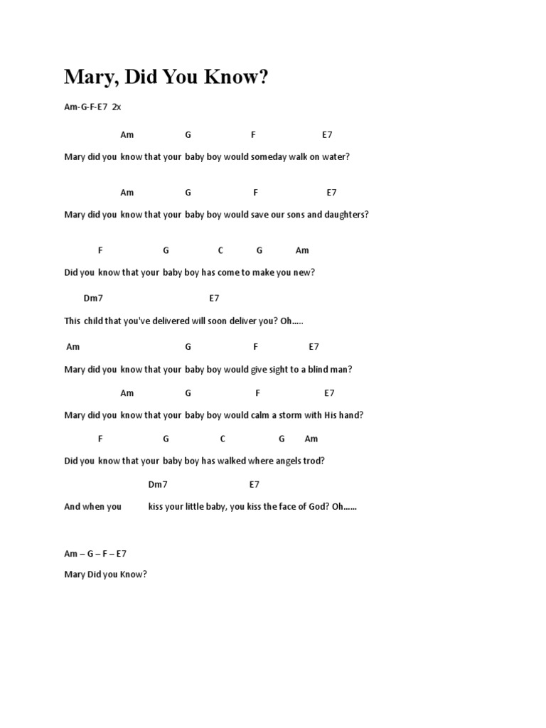 Mary Did You Know | PDF