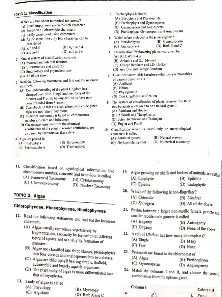 Plant Kingdom (Question) | PDF