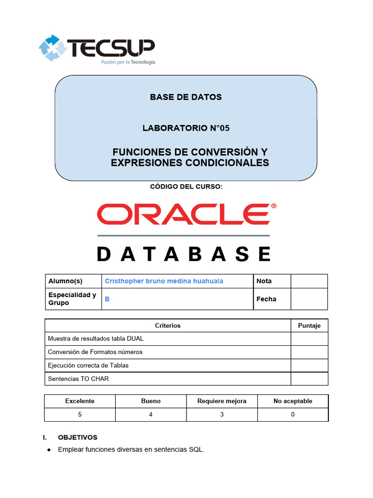 Semana 5 Tarea de Bruno Medina Base de Datos | PDF | SQL | Laboratorios