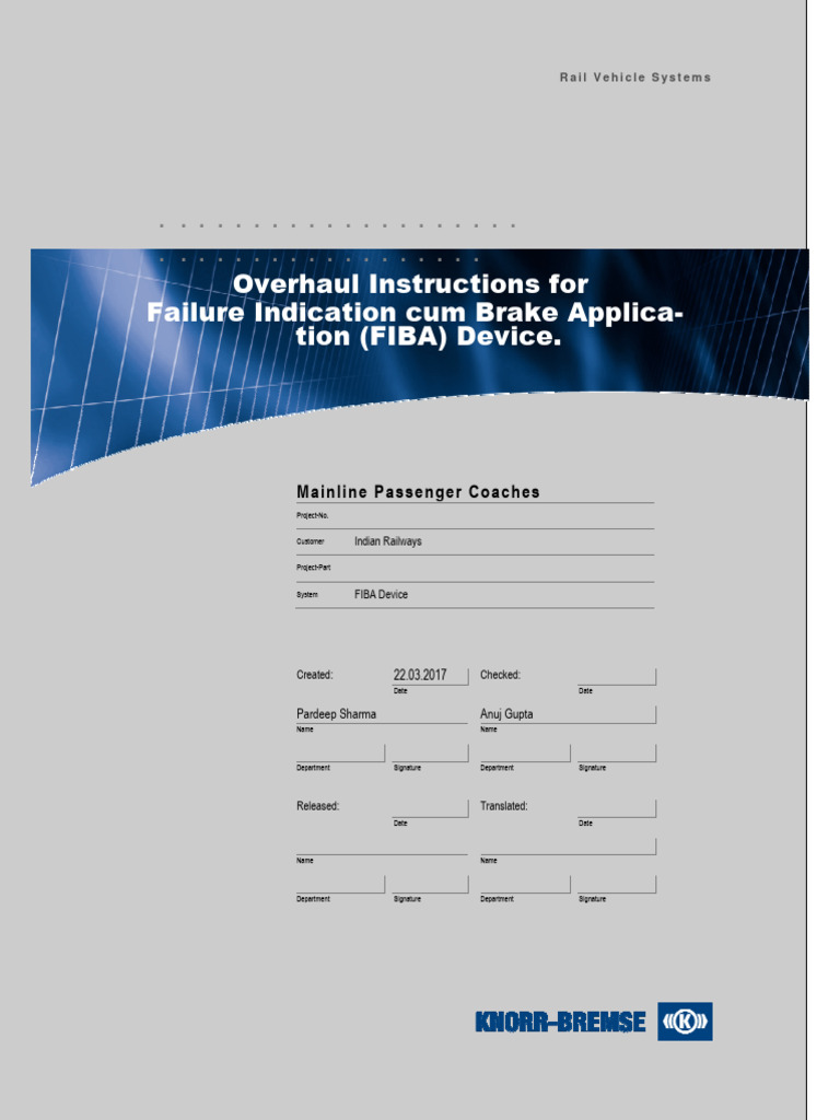 FIBA Device Overhaul Instructions | PDF | Valve