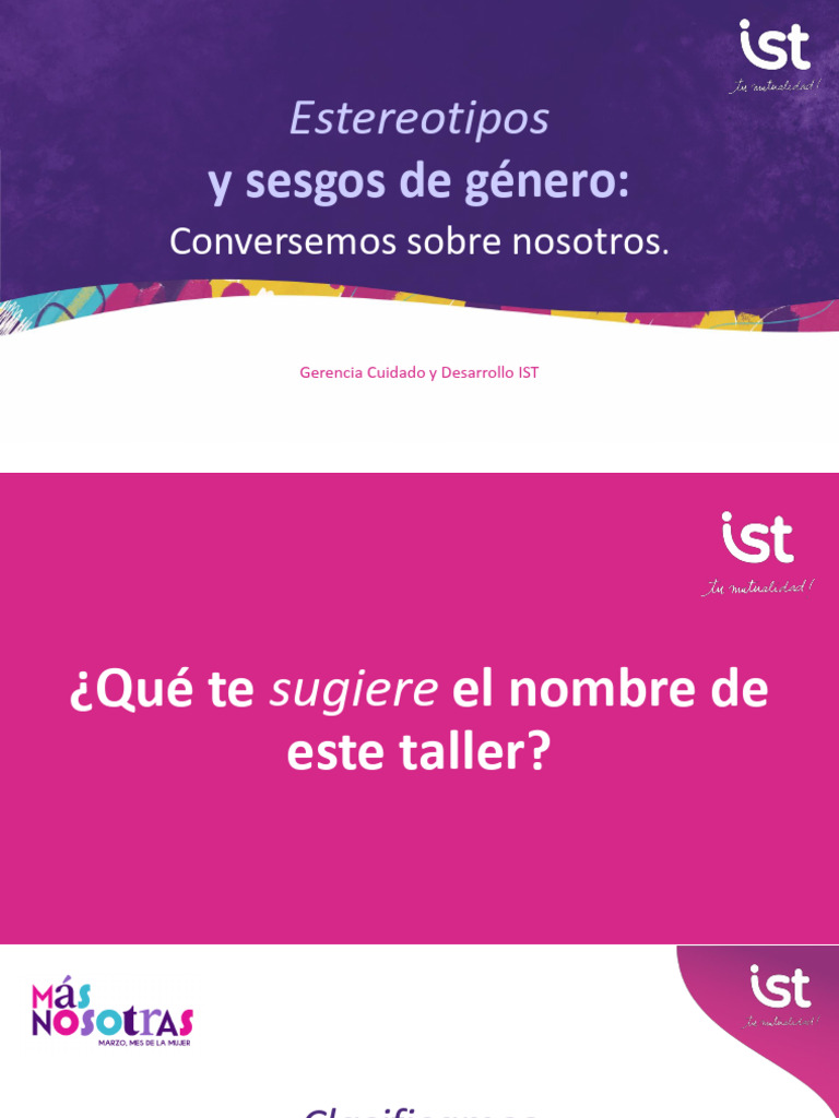 Presentación - Estereotipos y Sesgos de Género | PDF | Estereotipos | Parcialidad