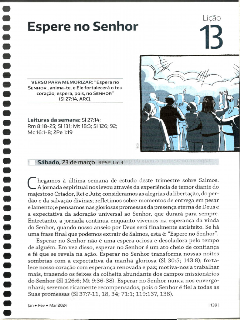Lição 13 - Espere No Senhor - Adultos | PDF Lição 13 - Espere No Senhor - Adultos | PDF
