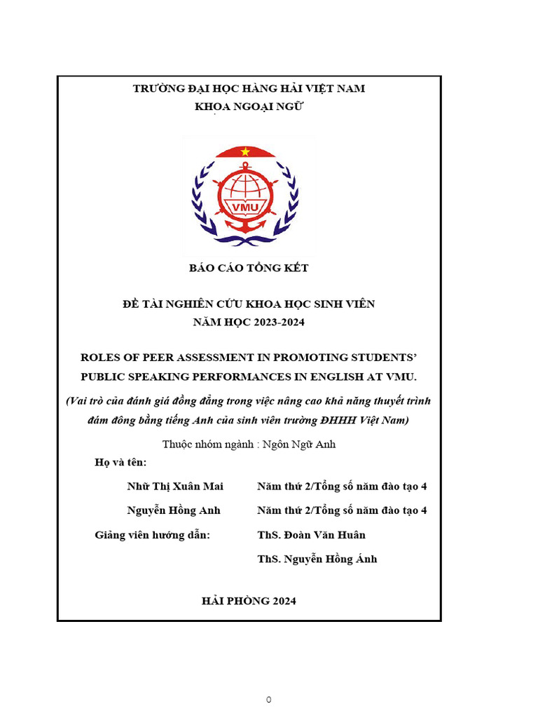 SV23-24.106 Nhu Thi Xuan Mai | PDF | Educational Assessment | Learning