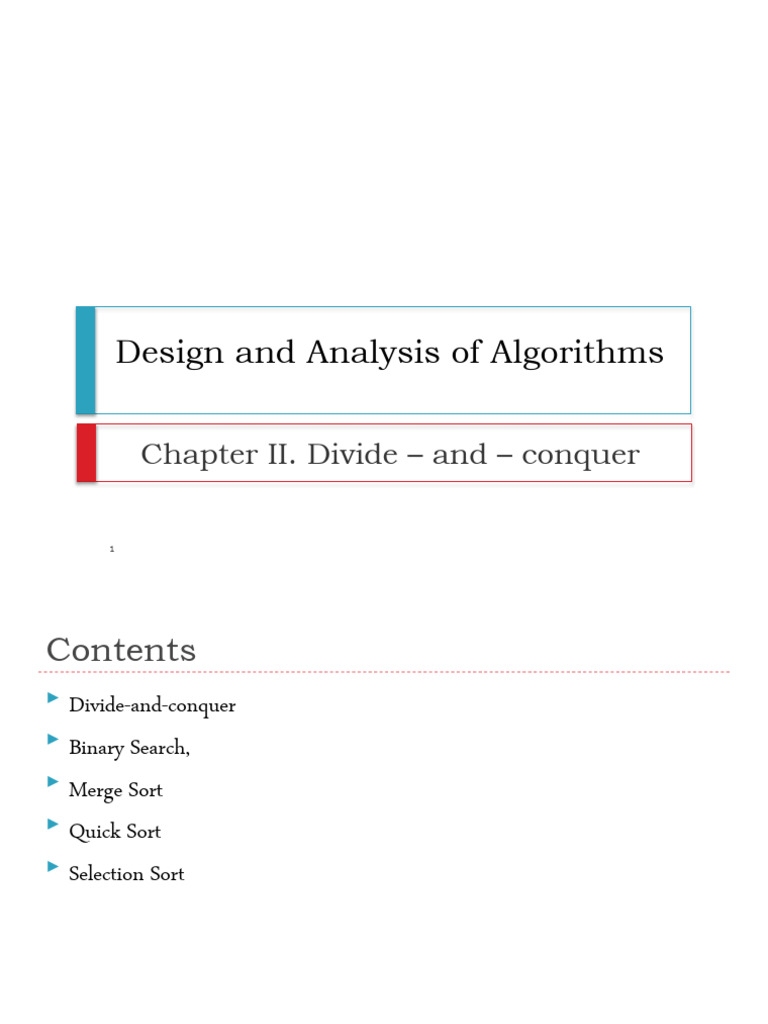 Chapter 2 Divide and Conquer | PDF | Computer Programming | Theoretical Computer Science