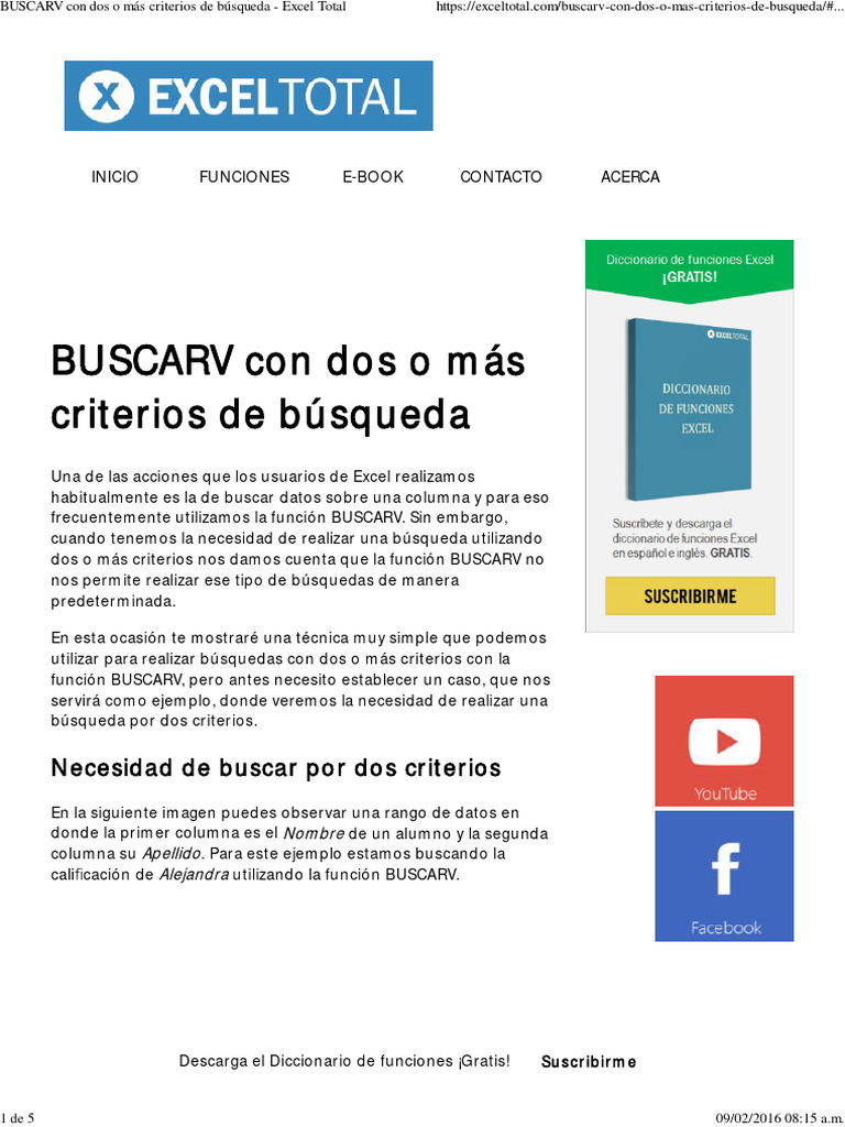 Excel Total_buscar b con 2 criterios de busqueda | PDF