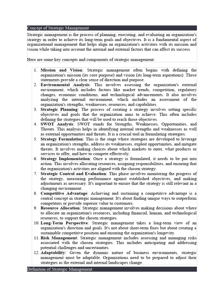 Strategic Management SEM3 | PDF | Strategic Management | Swot Analysis