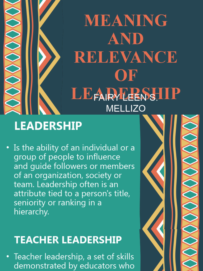 (Mas 005) Meaning and Relevance of Leadership | PDF | Teachers | Leadership